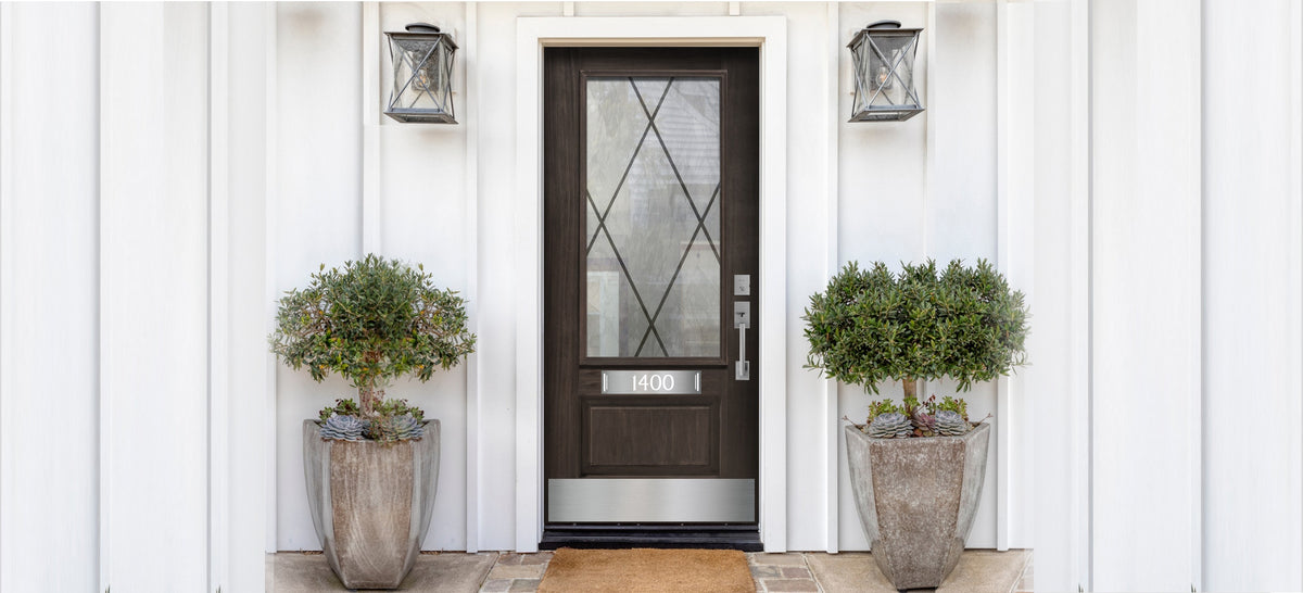 Custom Luxury Door Hardware; Engraved and Embossed Door Kick Plates ...