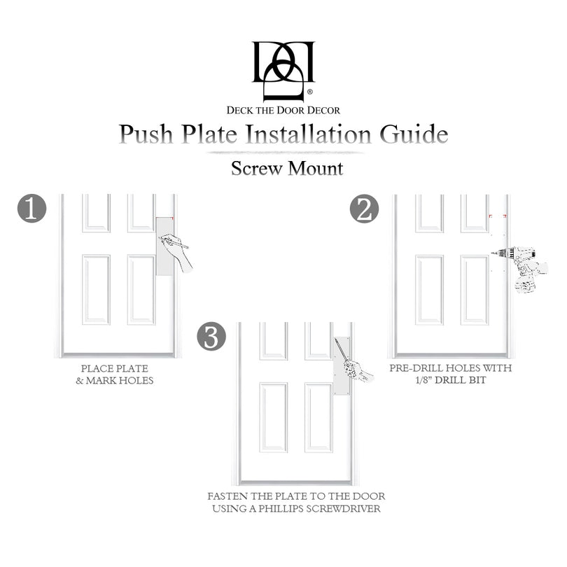 Traditional Door Push Plates — Kwik Plates™, Screw & Magnetic Mount ...